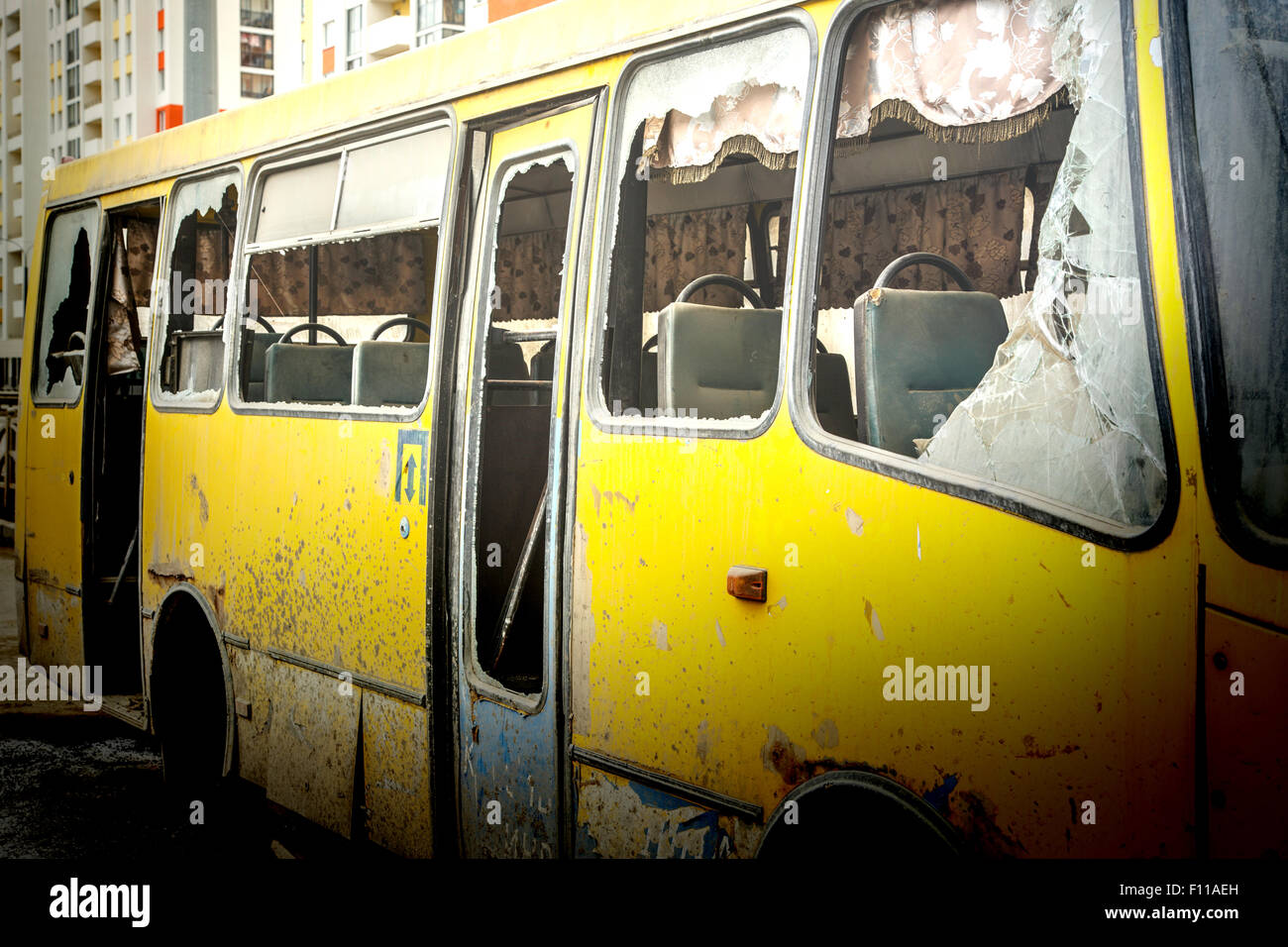 Crushed bus hi-res stock photography and images - Alamy