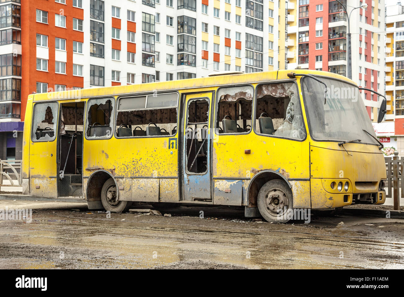 Crushed bus hi-res stock photography and images - Alamy