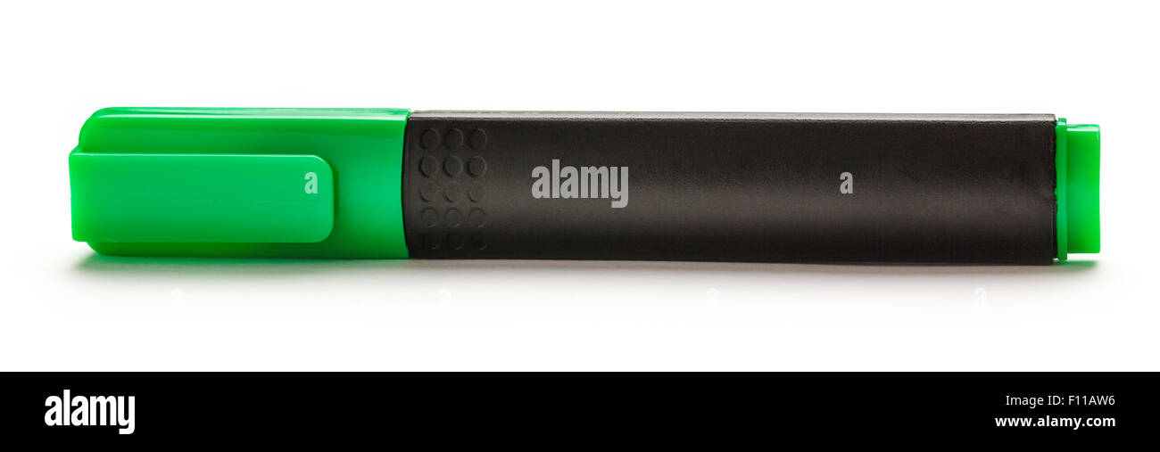 Green marker on the white background horizontal Stock Photo - Alamy