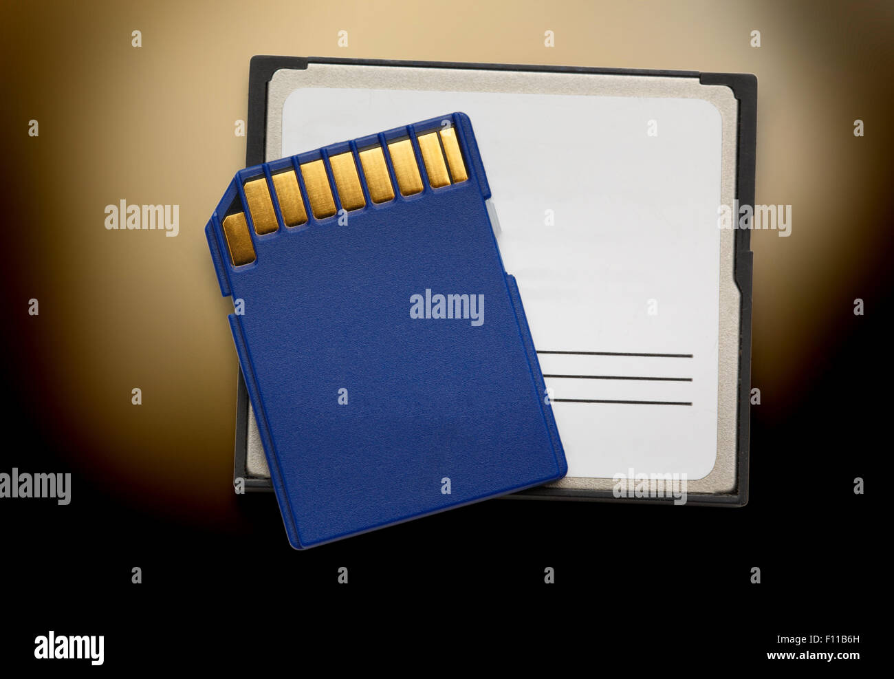 Blue compact memory cards for camera on blur background Stock Photo - Alamy