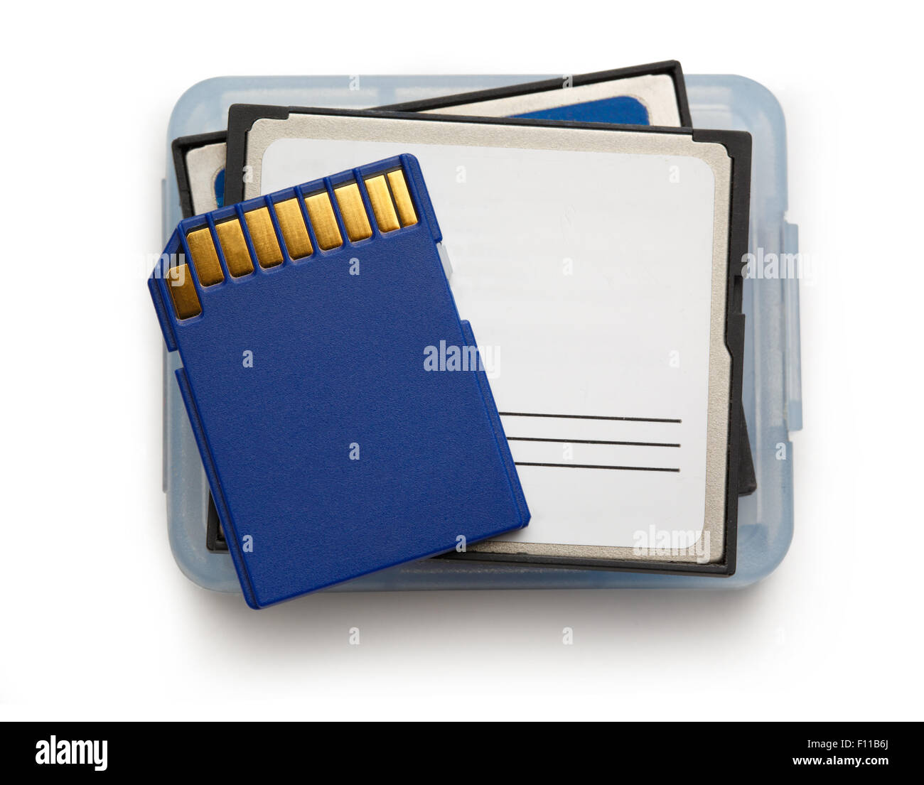 Blue compact memory cards for camera on white Stock Photo - Alamy
