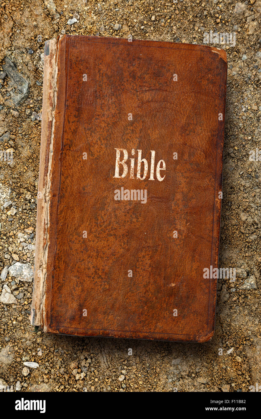 Old Bible book on the soil background Stock Photo - Alamy