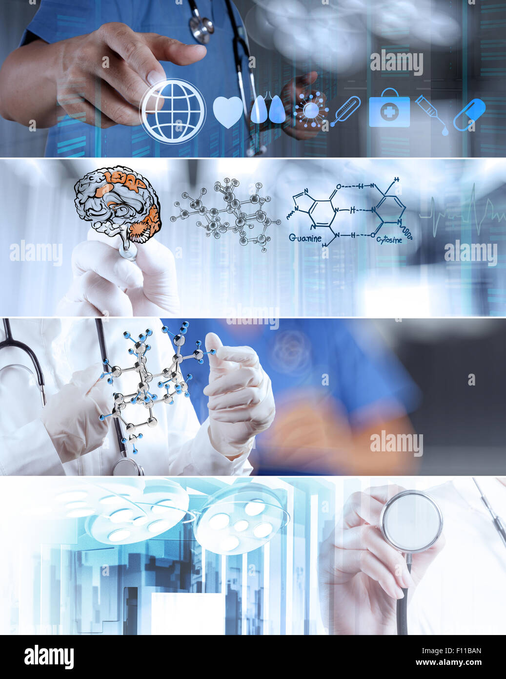 Collage of Various modern medical concept Stock Photo - Alamy