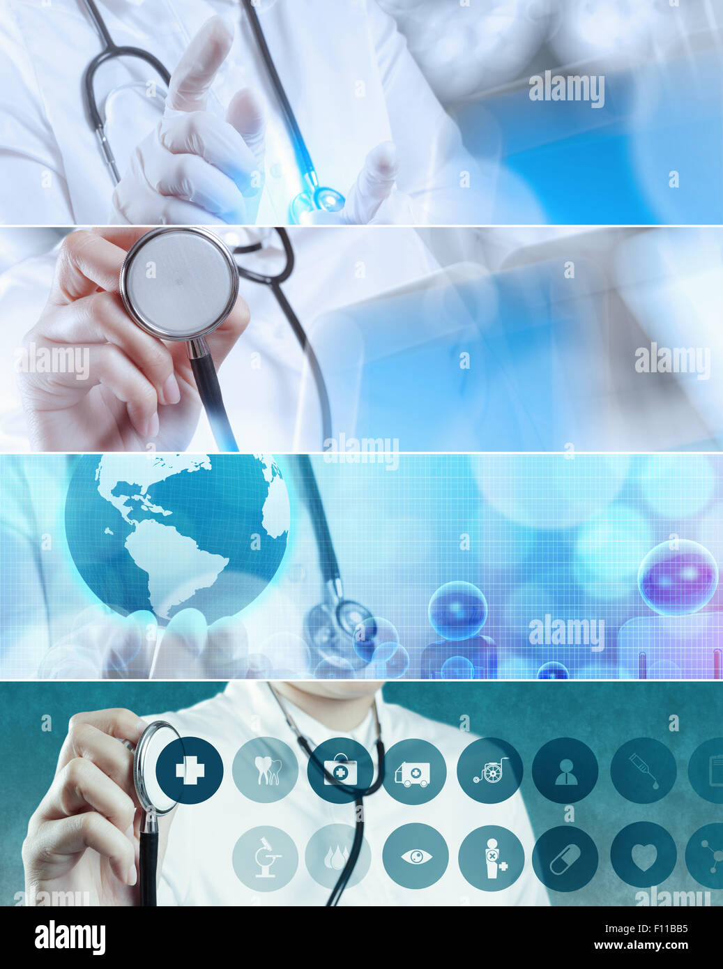 Collage of Various modern medical concept Stock Photo - Alamy