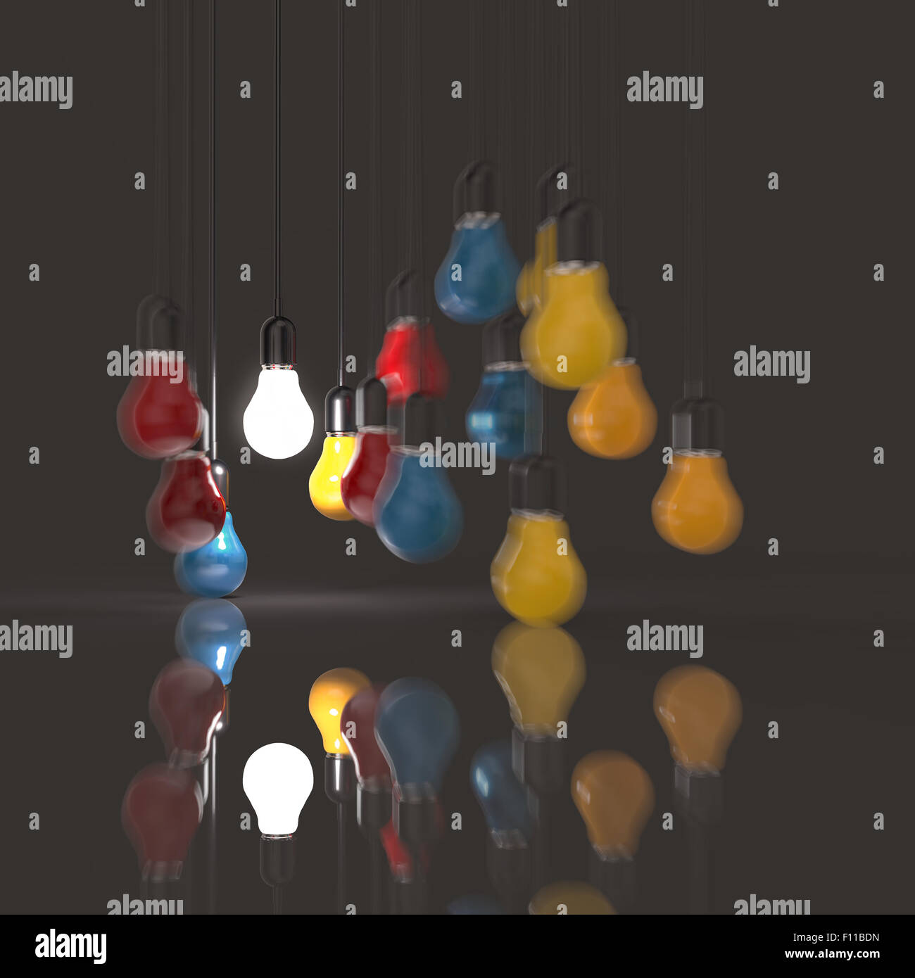 creative idea and leadership concept light bulb as leadership concept ...