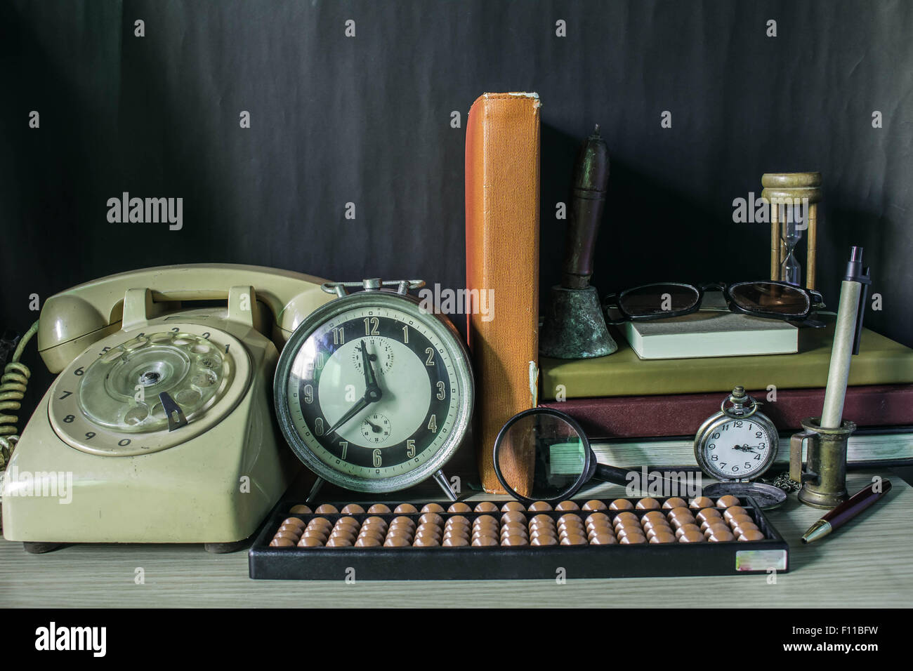The old device used on a desk in the room Stock Photo - Alamy