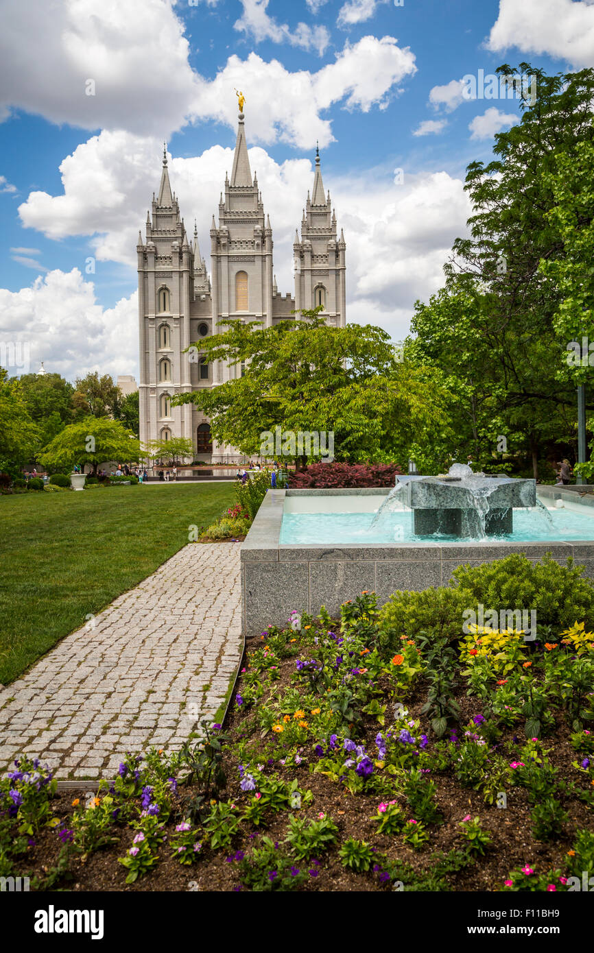 The Mormon Temple complex of buildings in salt Lake City, Utah, USA ...