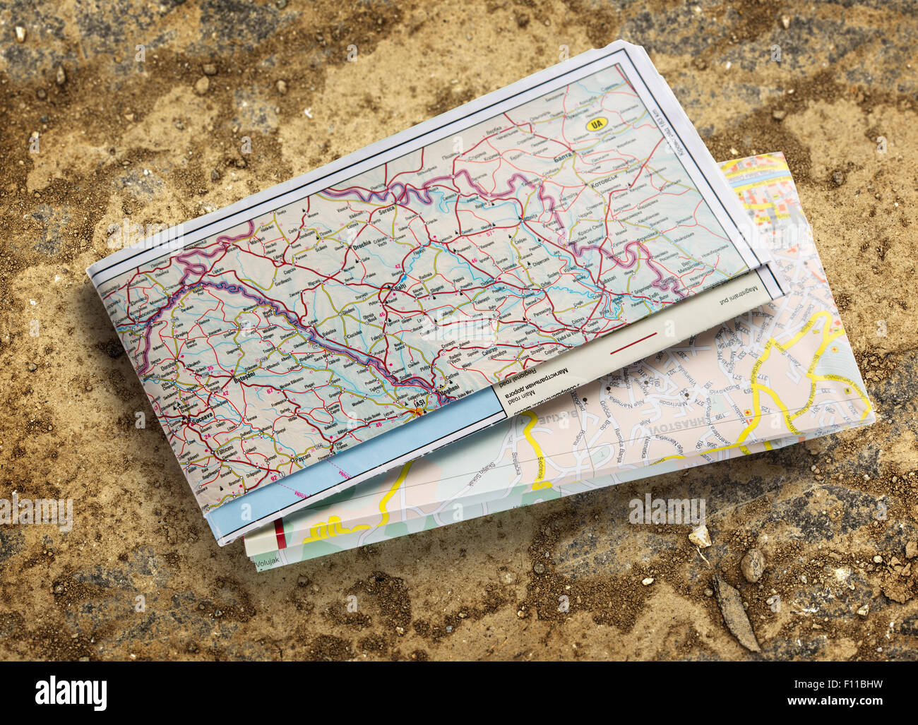 Balkan road map 2012 on soil background Stock Photo - Alamy