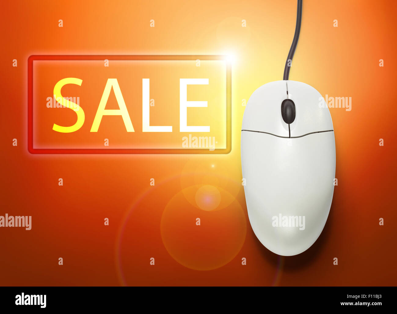 Computer mouse with click button in closeup Stock Photo - Alamy
