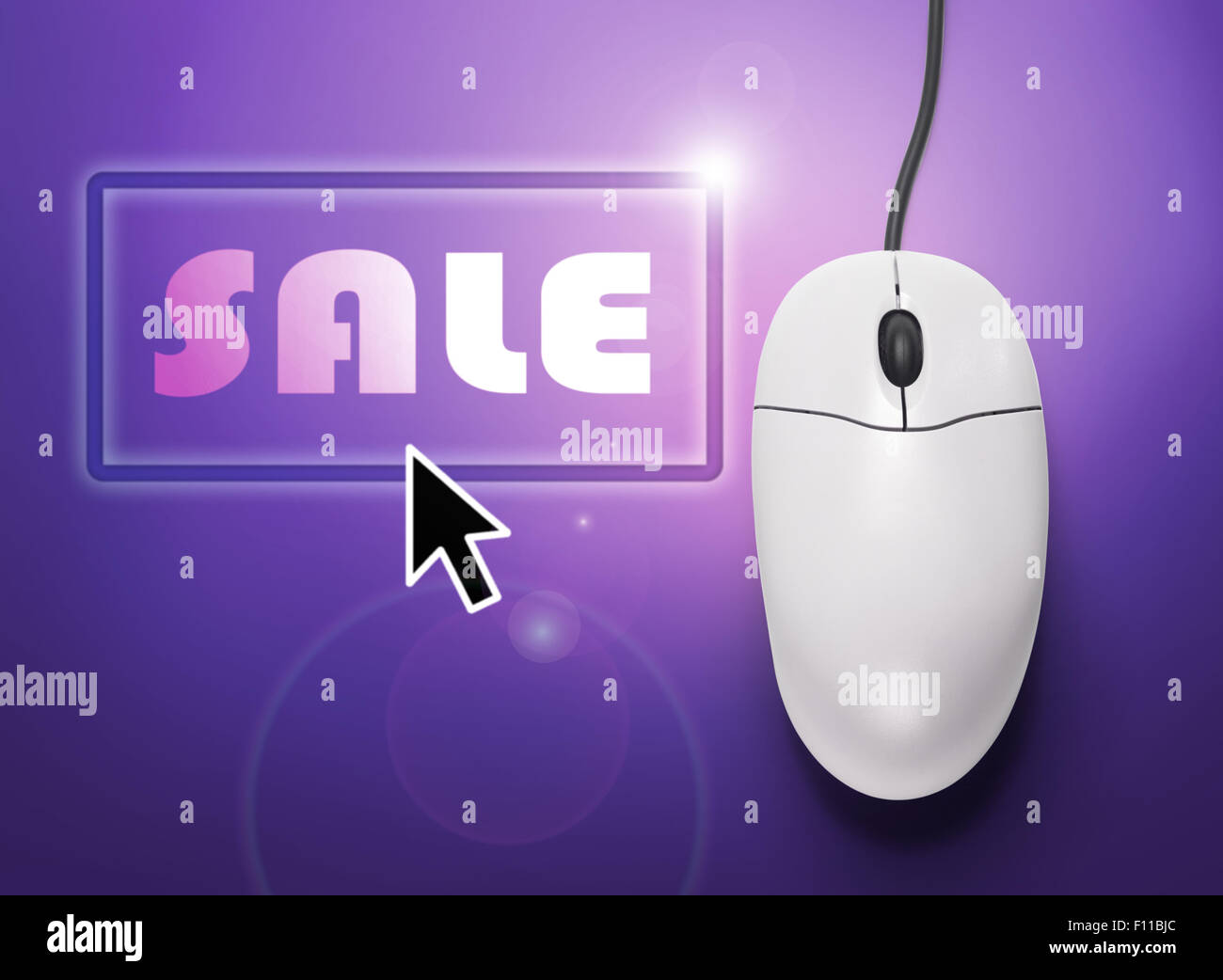 Computer mouse with arrow click in closeup Stock Photo - Alamy