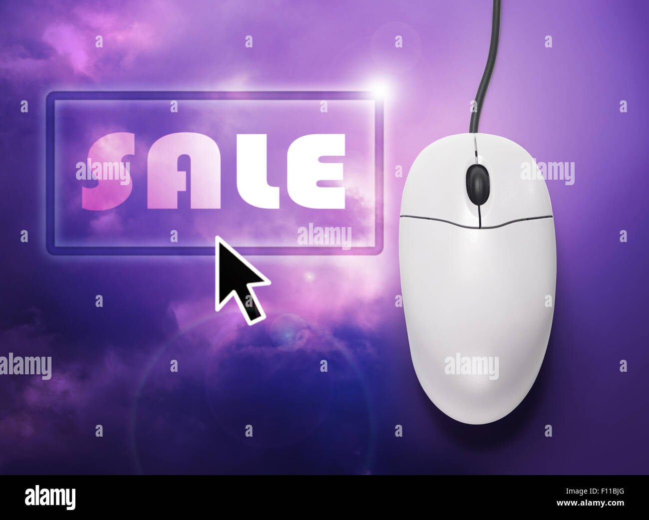 Computer mouse with arrow click in closeup Stock Photo - Alamy