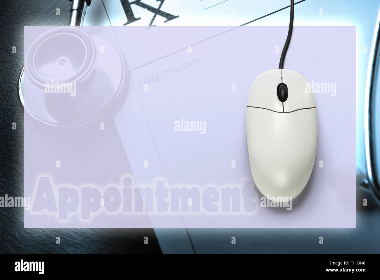 Computer mouse on medical background in closeup Stock Photo - Alamy