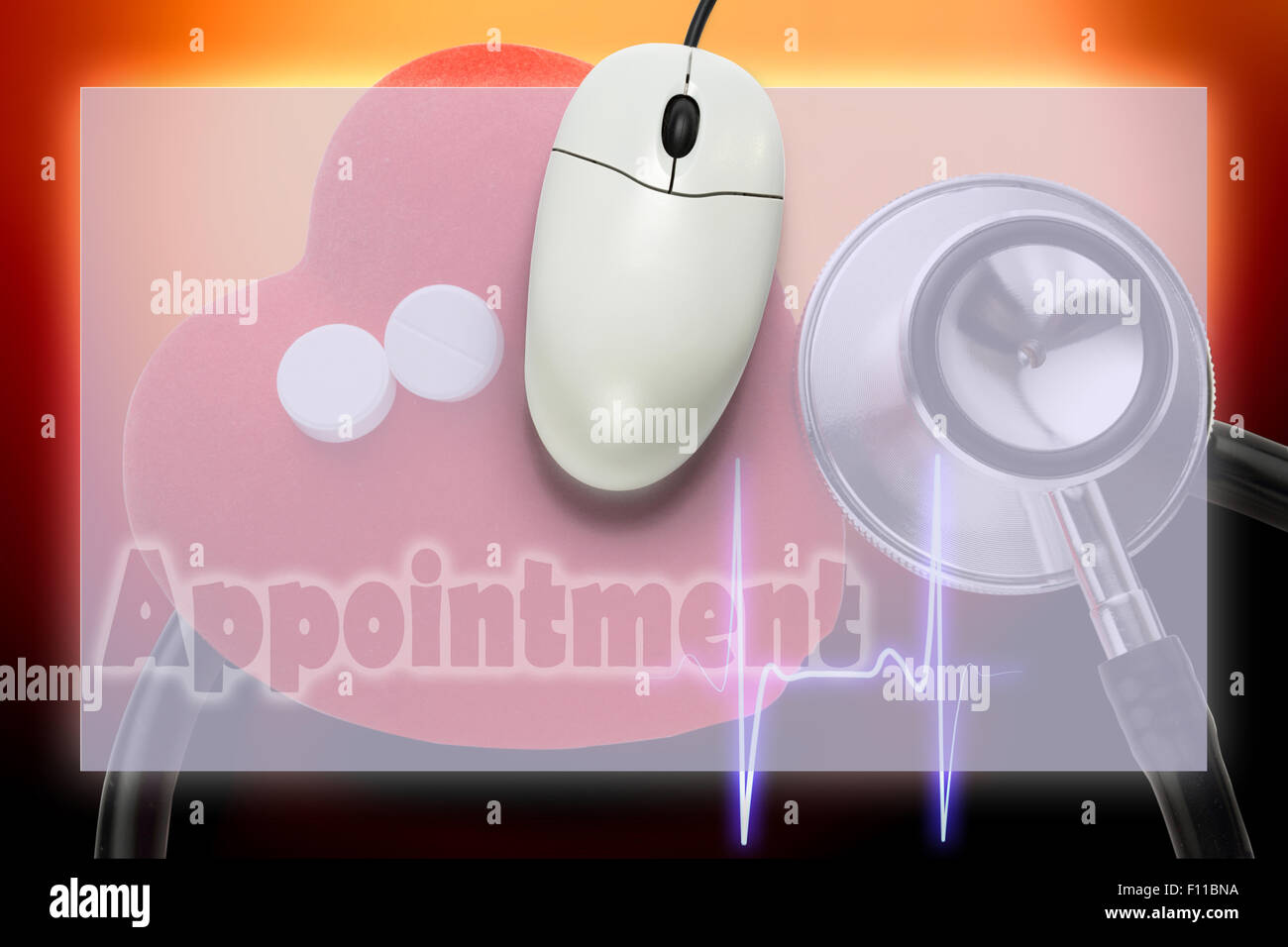 Computer mouse on medical background in closeup Stock Photo - Alamy