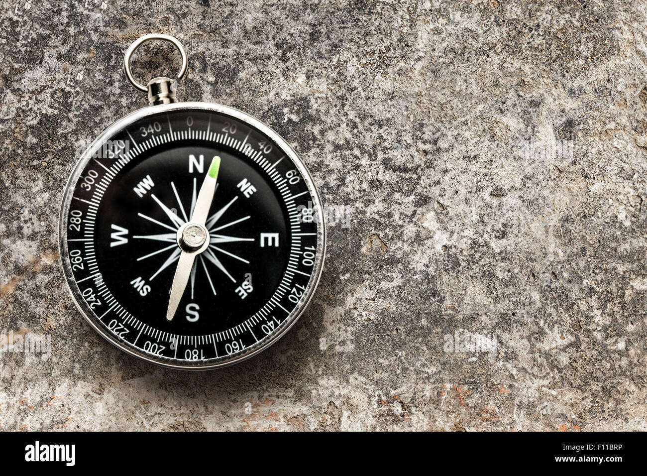 New black compass in closeup Stock Photo - Alamy