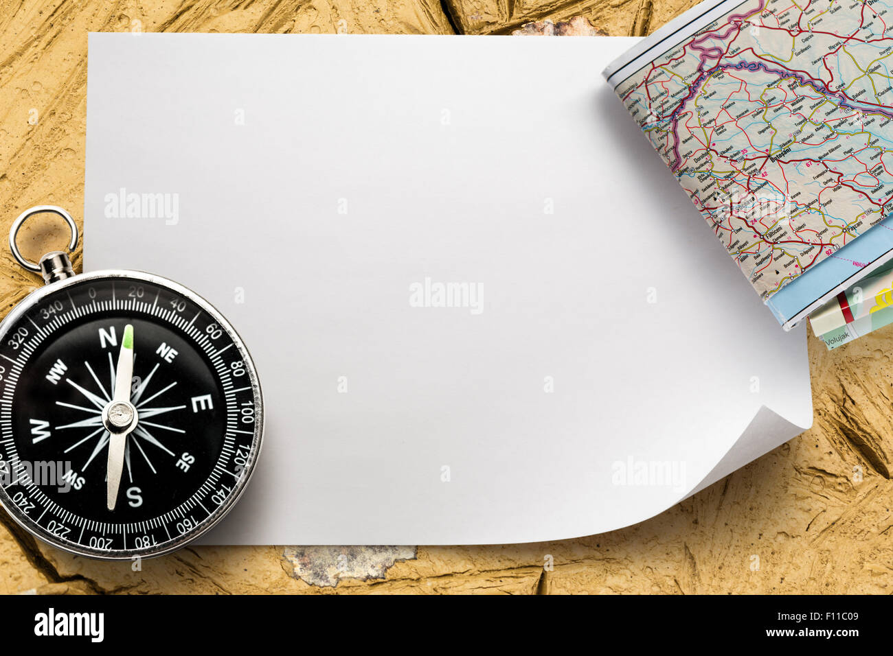 Map compass north south east west hi-res stock photography and images ...