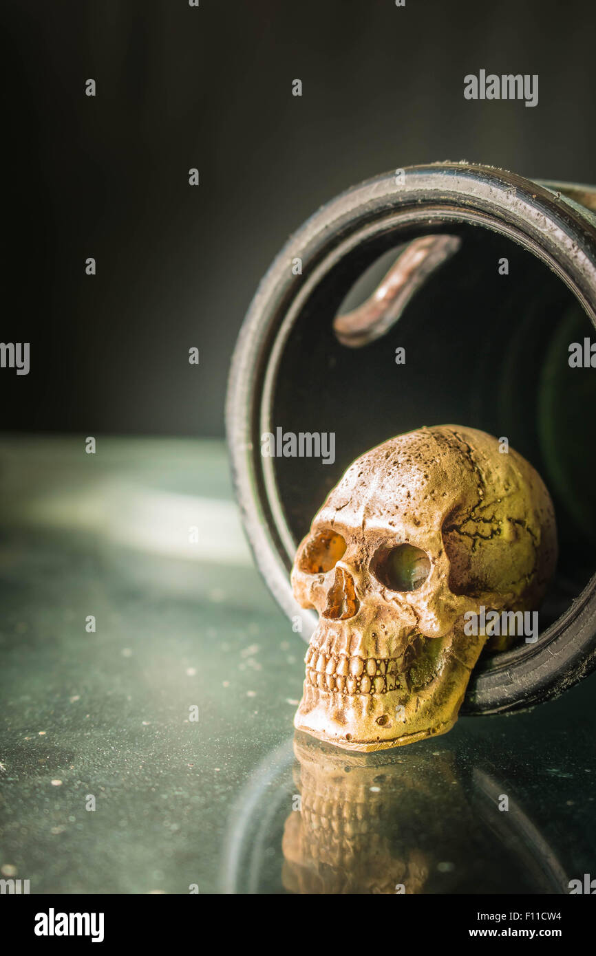 Skull inside door knob cover Stock Photo - Alamy