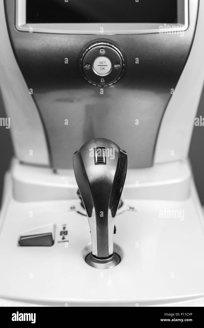 Medical optometrist equipment used eye Black and White Stock Photos ...