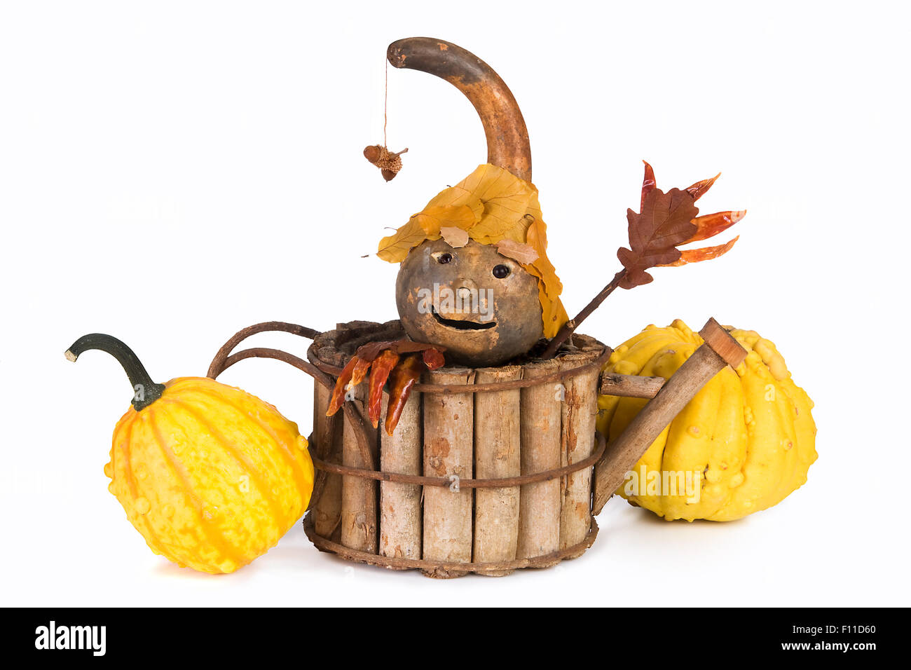 Autumn figurine with pepper hands and gourd face Stock Photo - Alamy