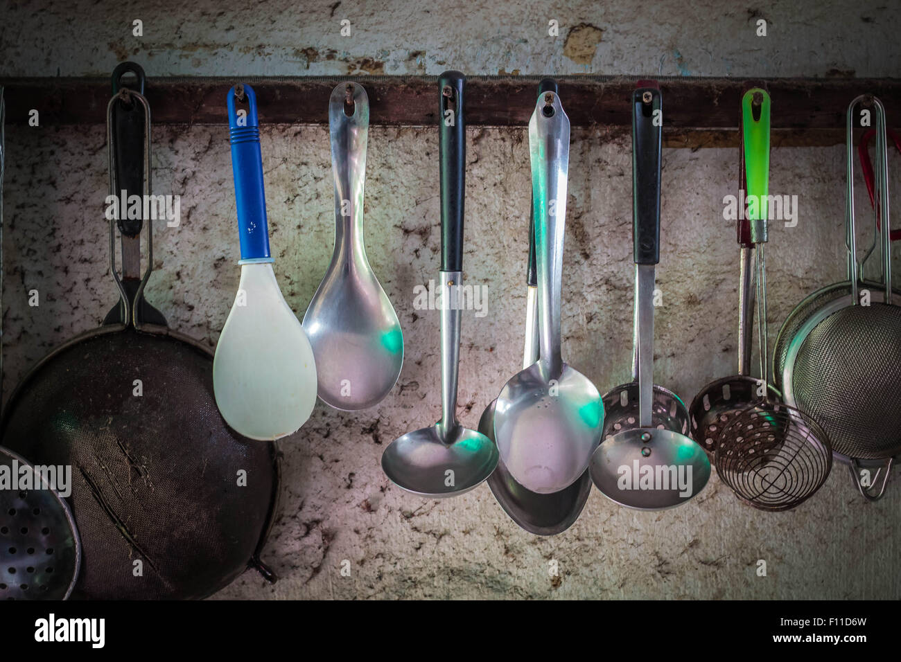 Device ladles and cooking inside the kitchen Stock Photo - Alamy