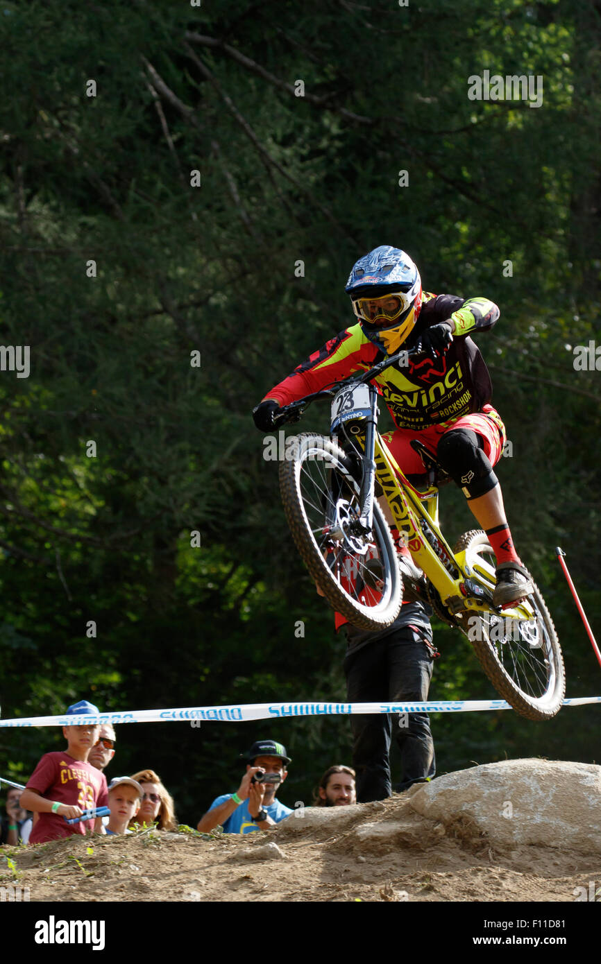 Val Di Sole, Italy - 22 August 2015: Devinci Global Racing Team rider ...