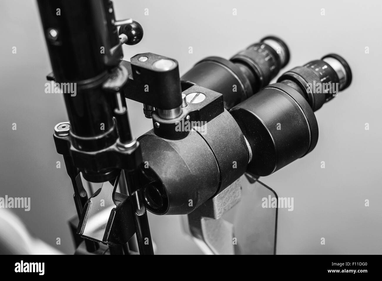 Medical optometrist equipment used eye Black and White Stock Photos ...