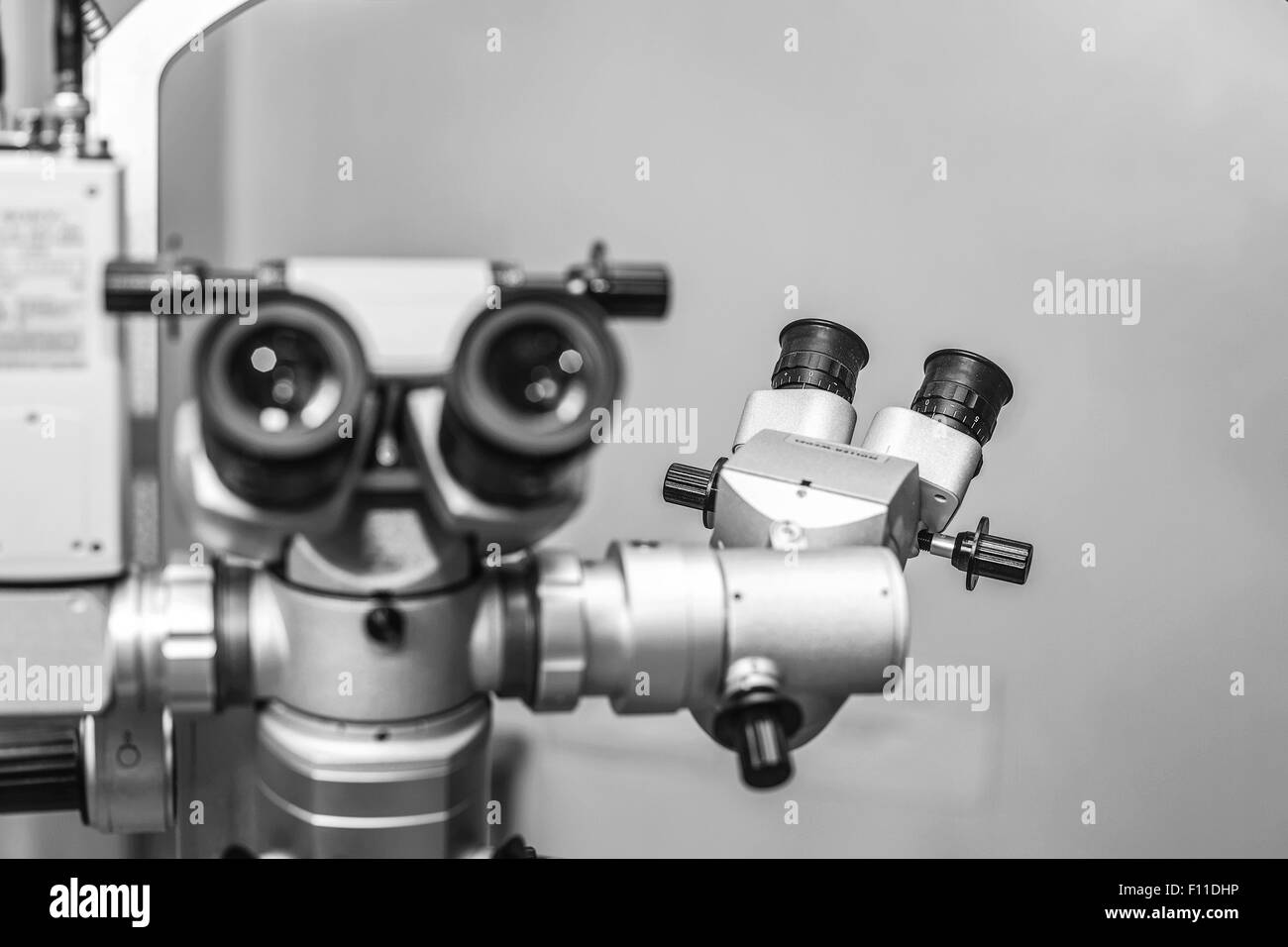 Medical optometrist equipment used eye Black and White Stock Photos ...