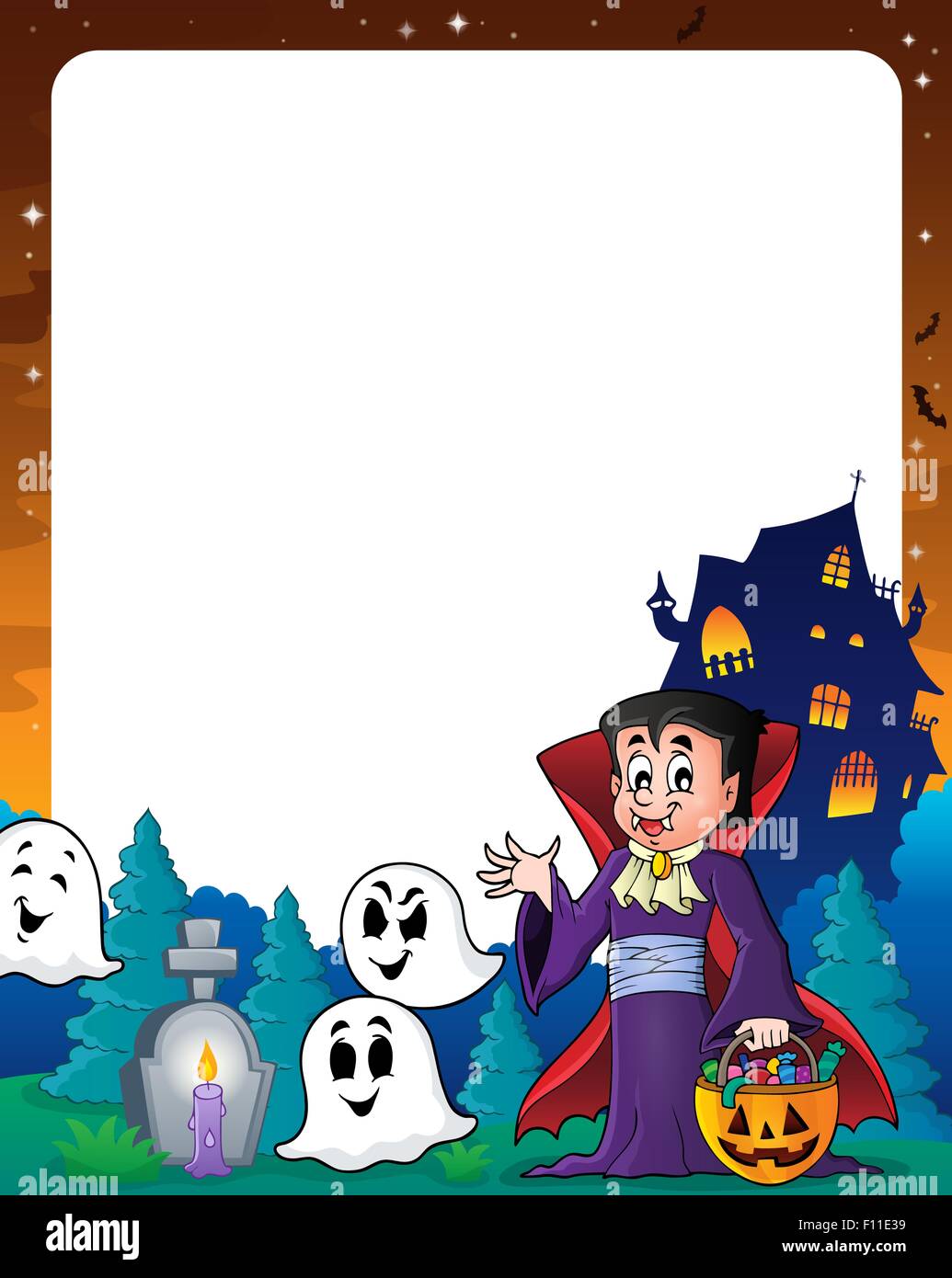 Halloween theme frame 7 - picture illustration Stock Photo - Alamy