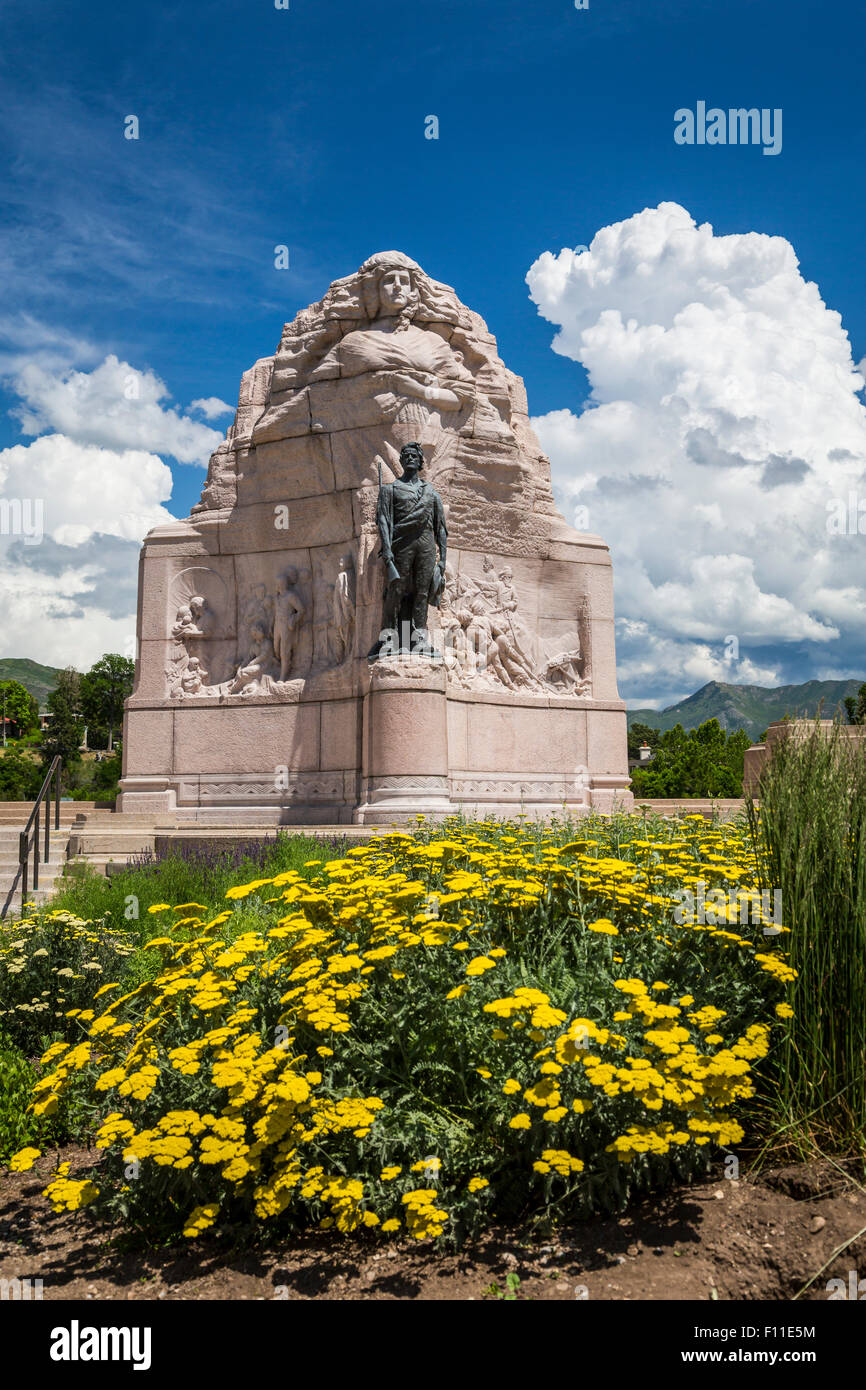 The Mormon Battalion Monument in Salt Lake City, Utah, USA Stock Photo ...