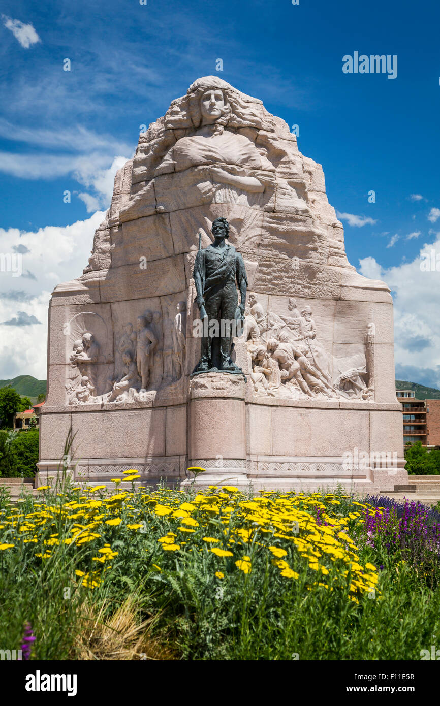 The Mormon Battalion Monument in Salt Lake City, Utah, USA Stock Photo ...