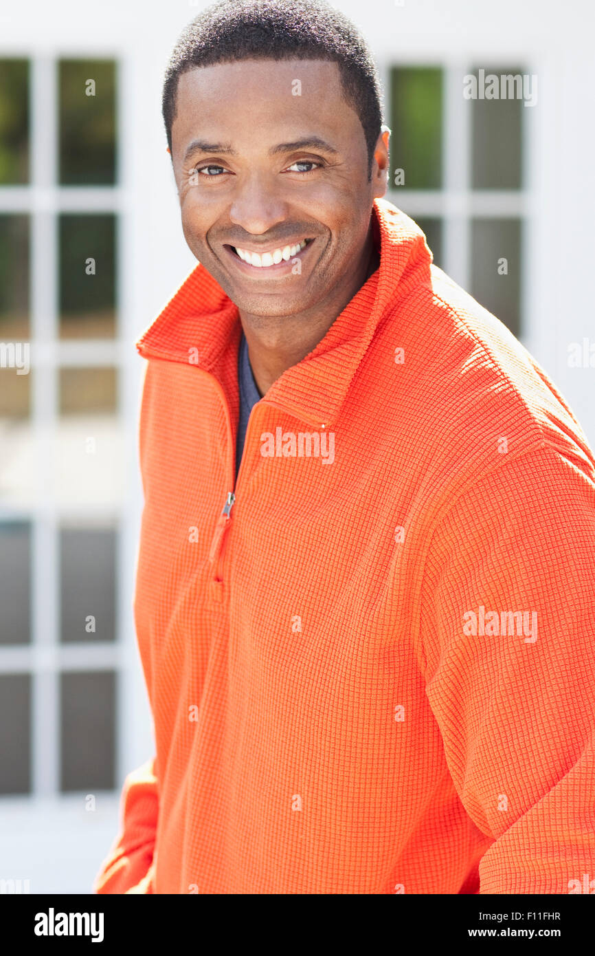 Black person smiling home hi-res stock photography and images - Alamy