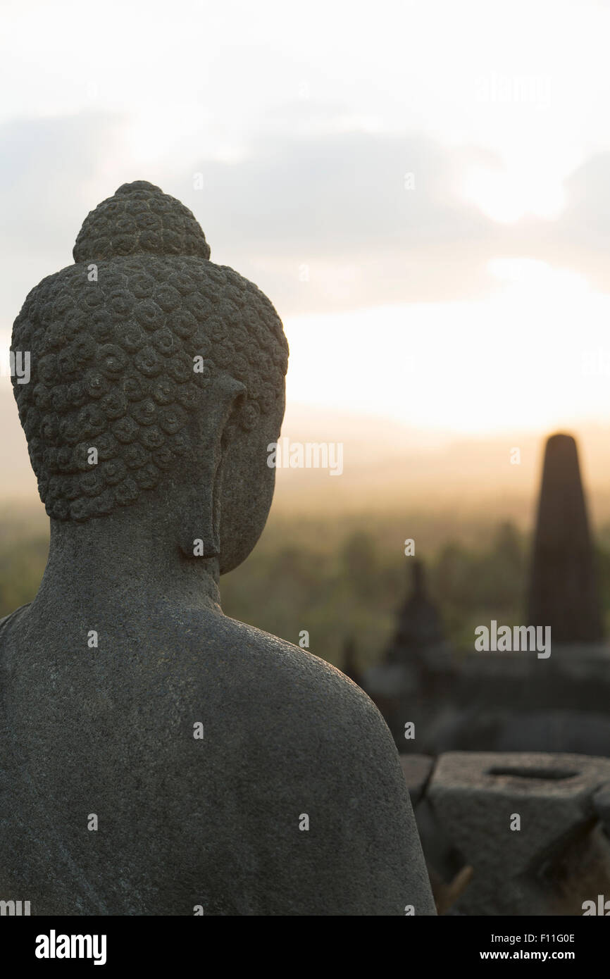Buddha statue on Temple of Borobudur, Borobudur, Indonesia Stock Photo ...