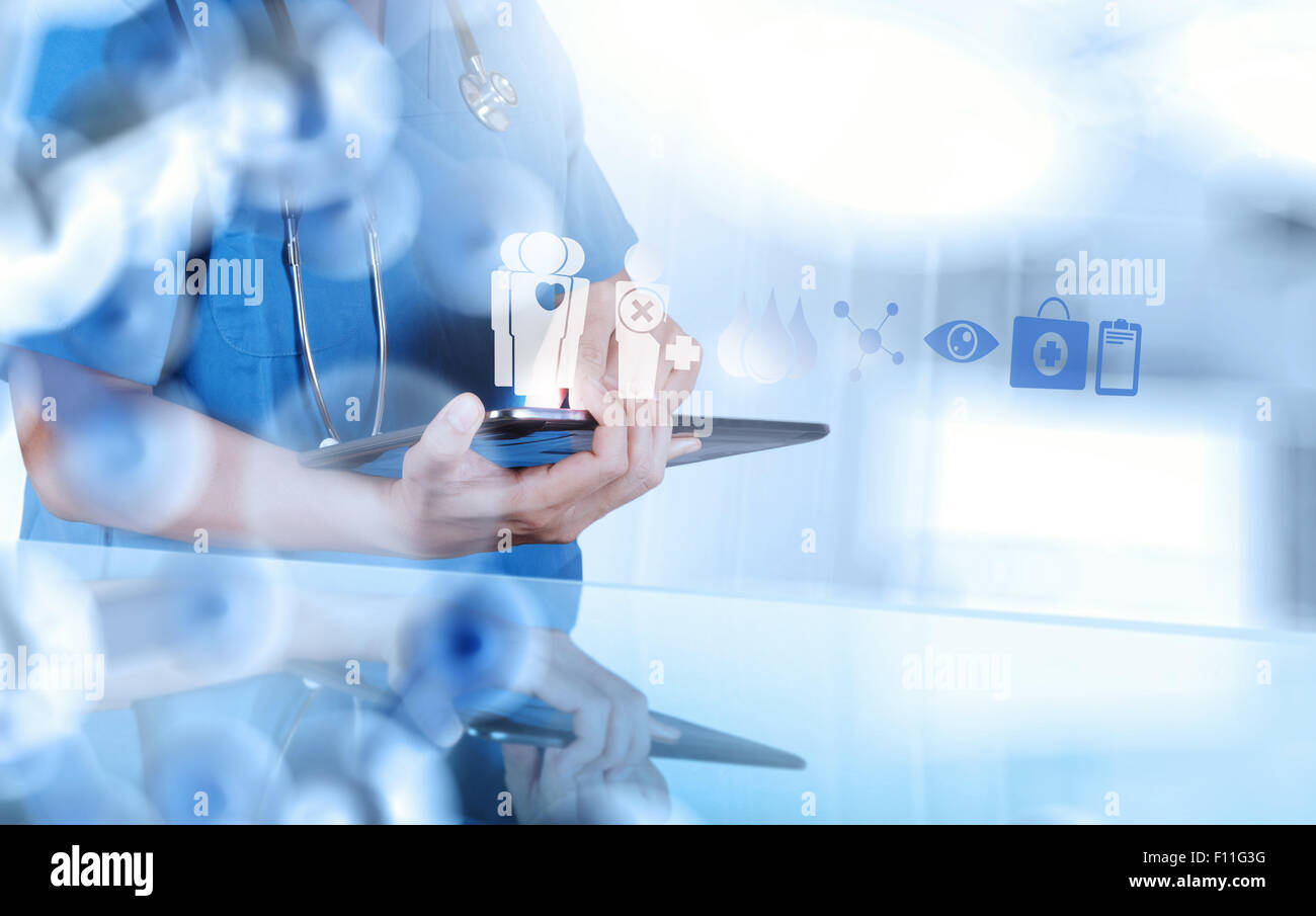 smart medical doctor working with operating room as concept Stock Photo ...