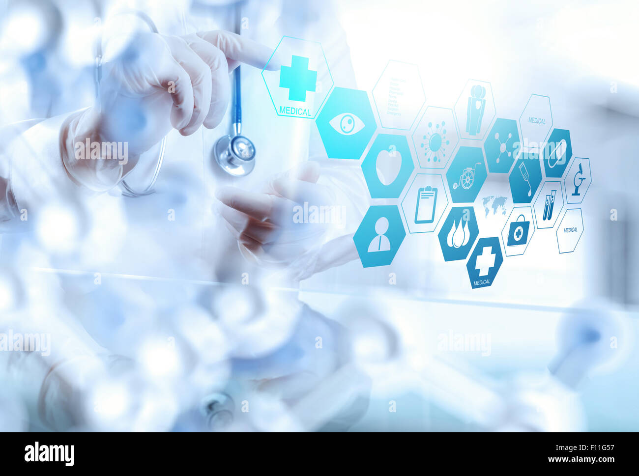 smart medical doctor working with operating room as concept Stock Photo ...