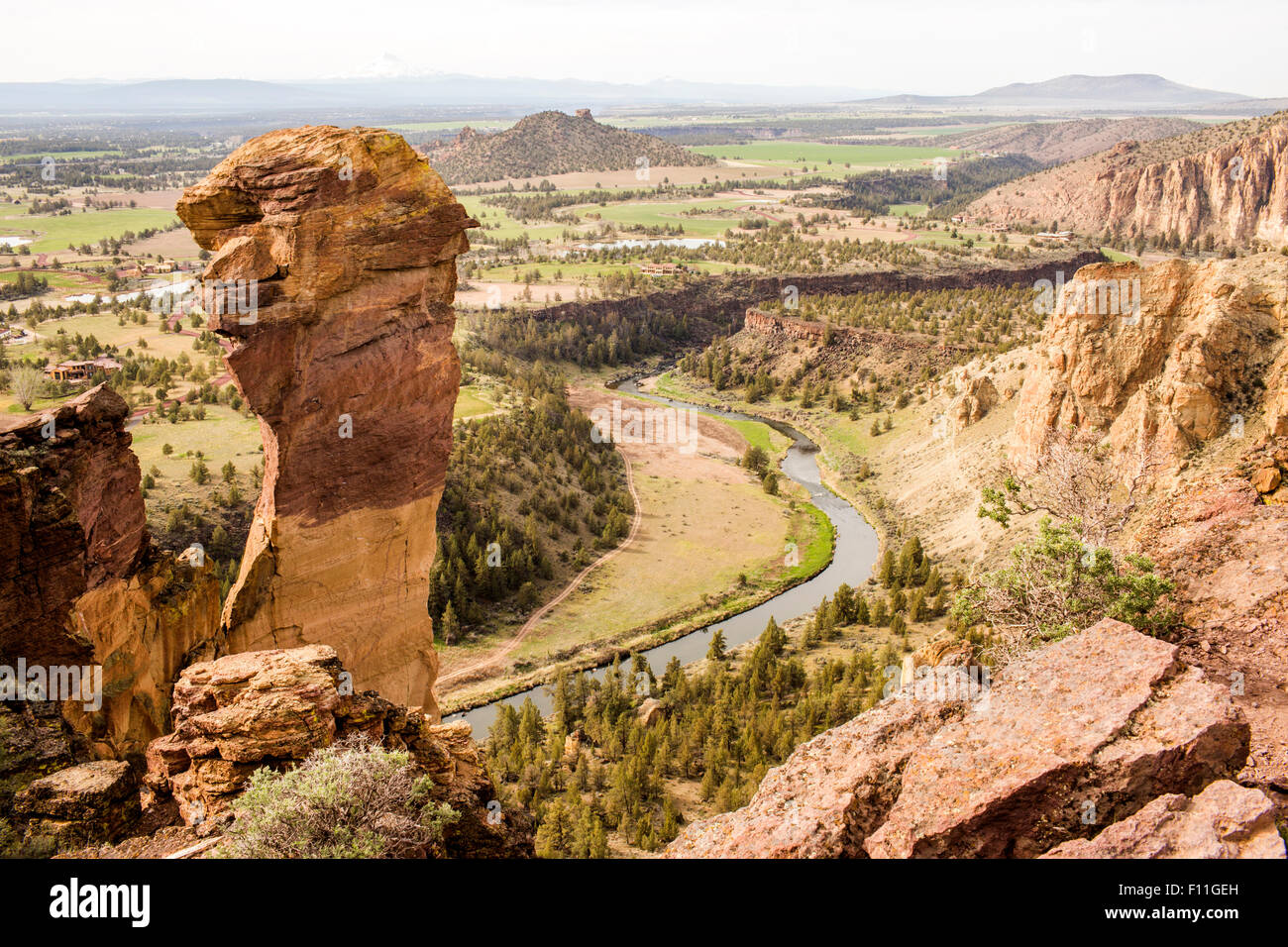 High angle view of Smith Rock State Park, Oregon, United States Stock ...