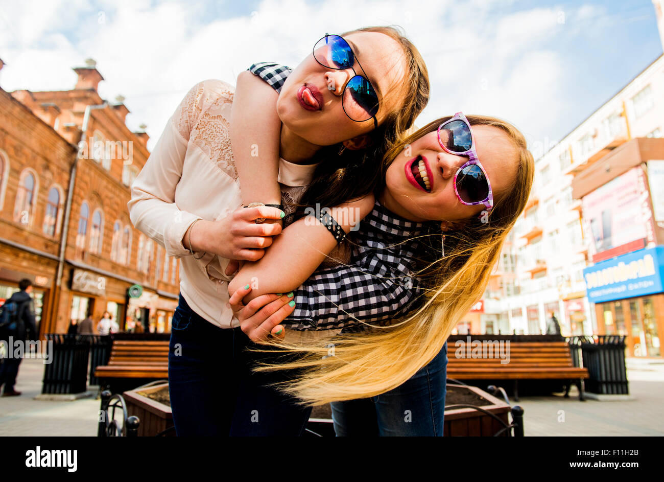 Woman in glasses making face hi-res stock photography and images - Alamy