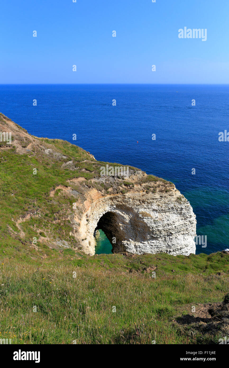 Chalk arch at Flamborough Head, East Yorkshire, England, UK Stock Photo ...