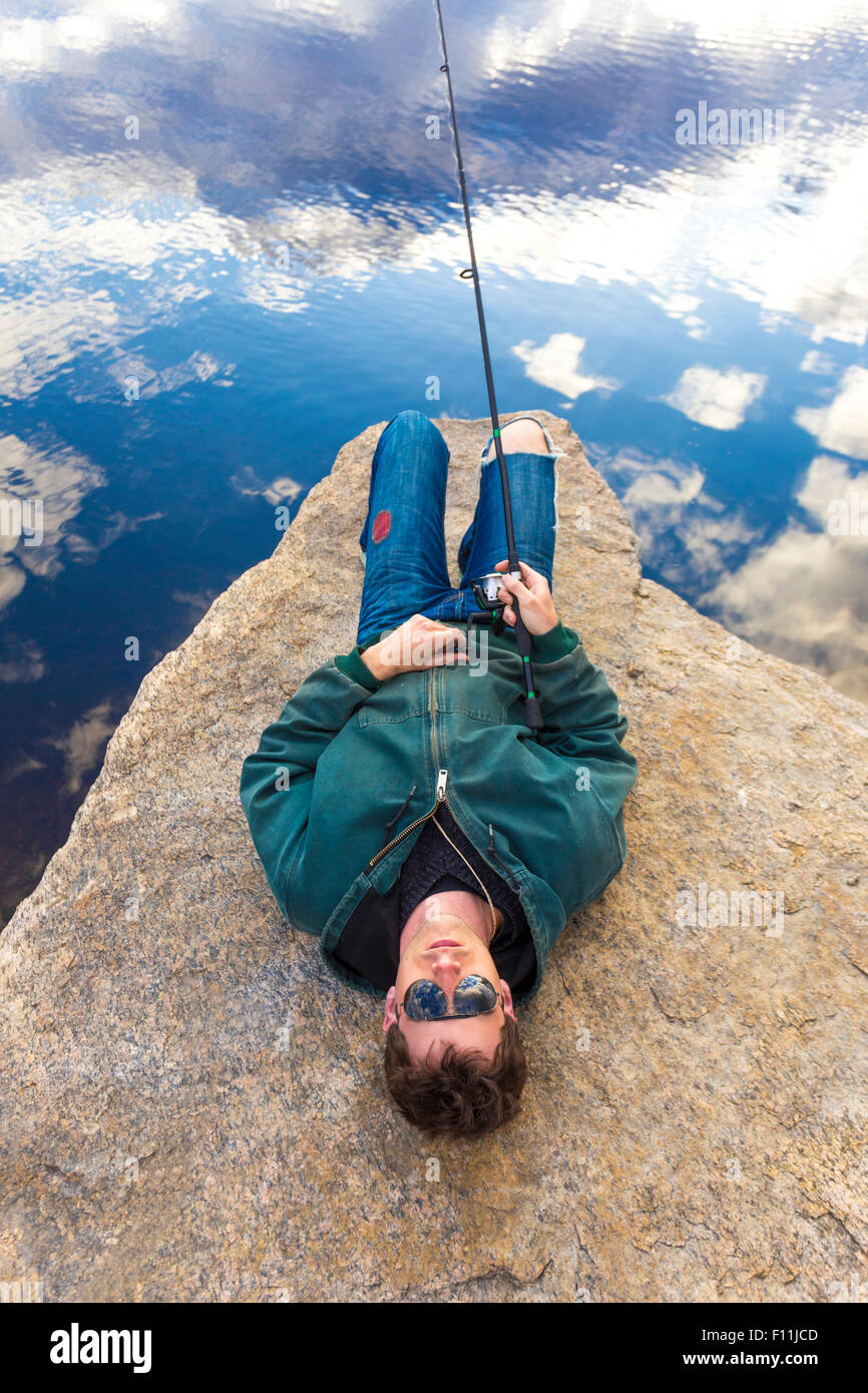 Remote lake fishing hi-res stock photography and images - Alamy