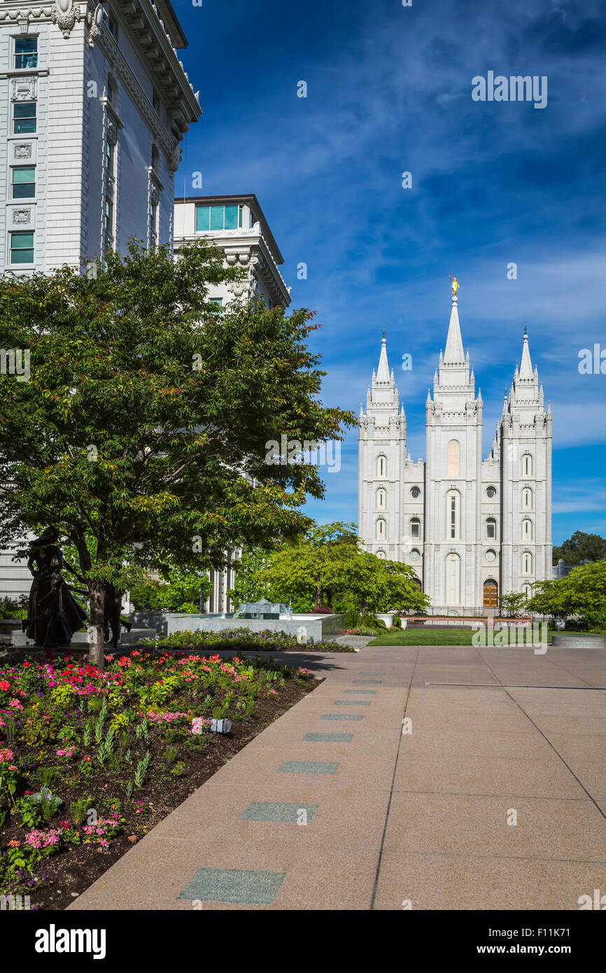 The Mormon Temple complex of buildings in salt Lake City, Utah, USA ...