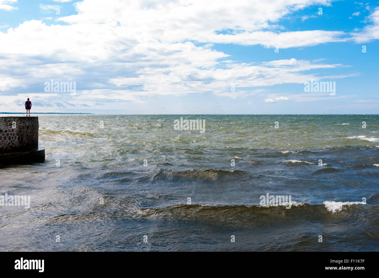 Sea port in Ustka sea view Stock Photo - Alamy