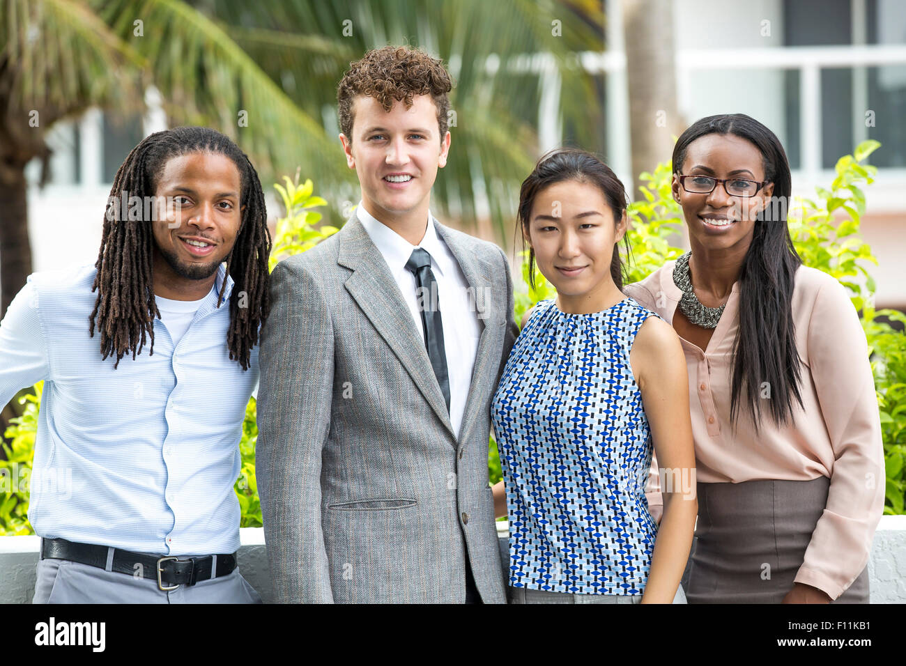 Business people smiling outdoors Stock Photo - Alamy