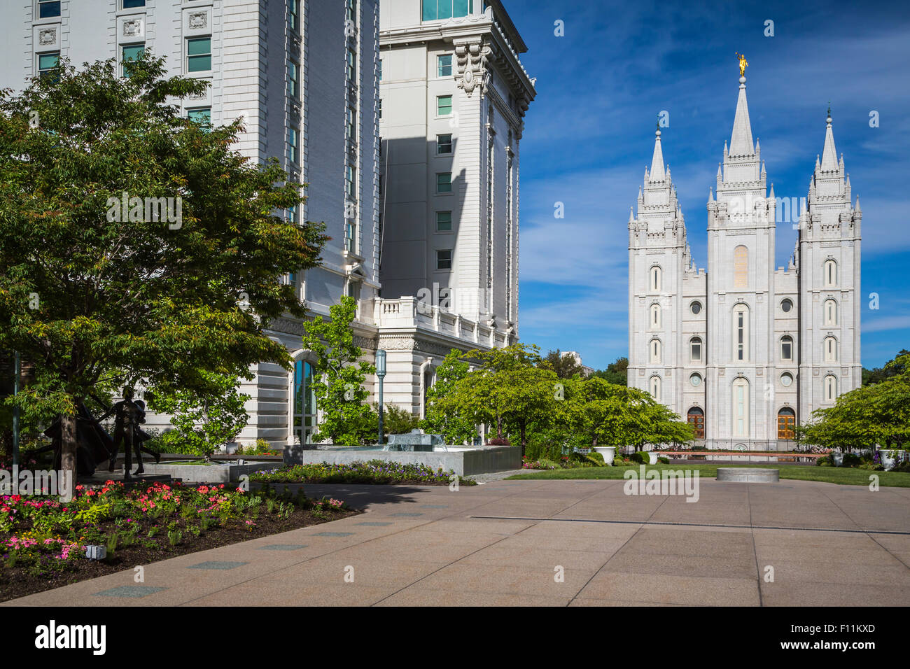 The Mormon Temple complex of buildings in salt Lake City, Utah, USA ...