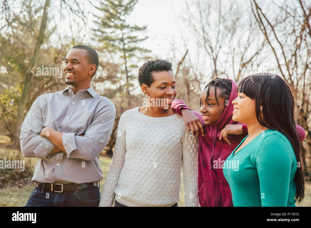 Black family smiling outdoors Stock Photo - Alamy