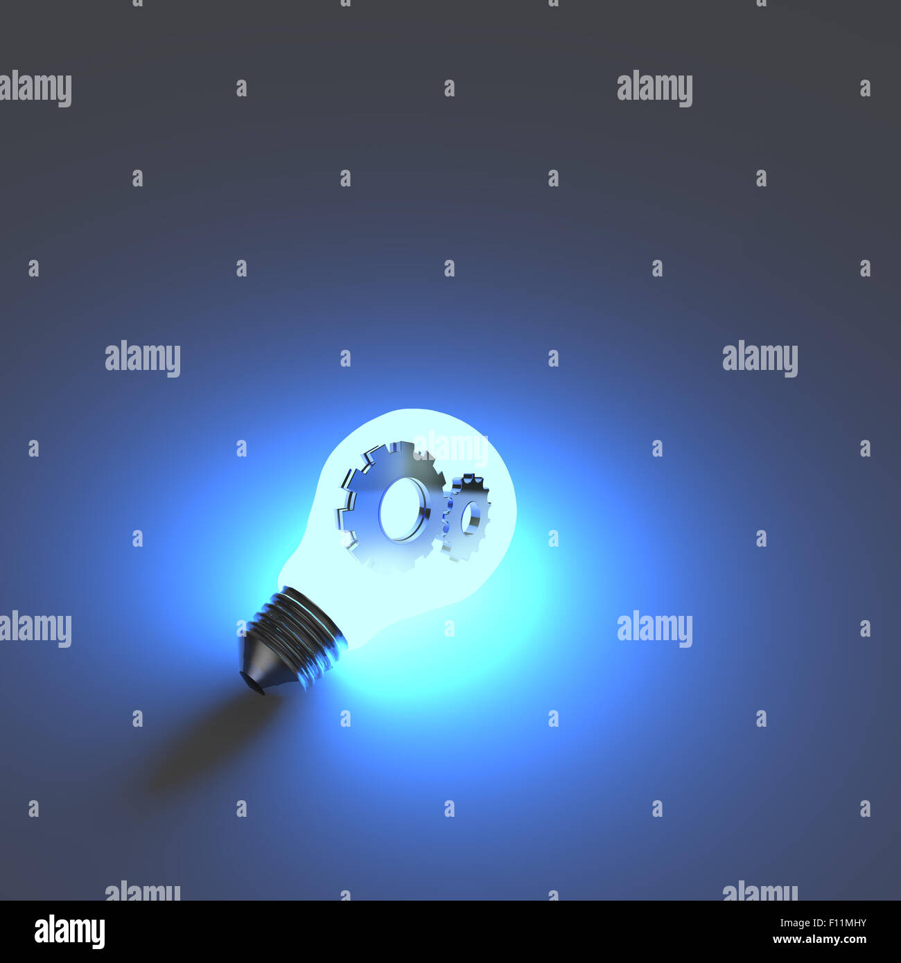 light bulb with gears as concept Stock Photo - Alamy