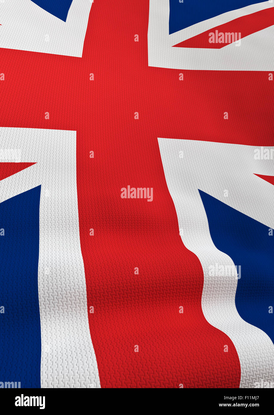 Surface detailed UK flag, 3D render of UK flag Stock Photo - Alamy