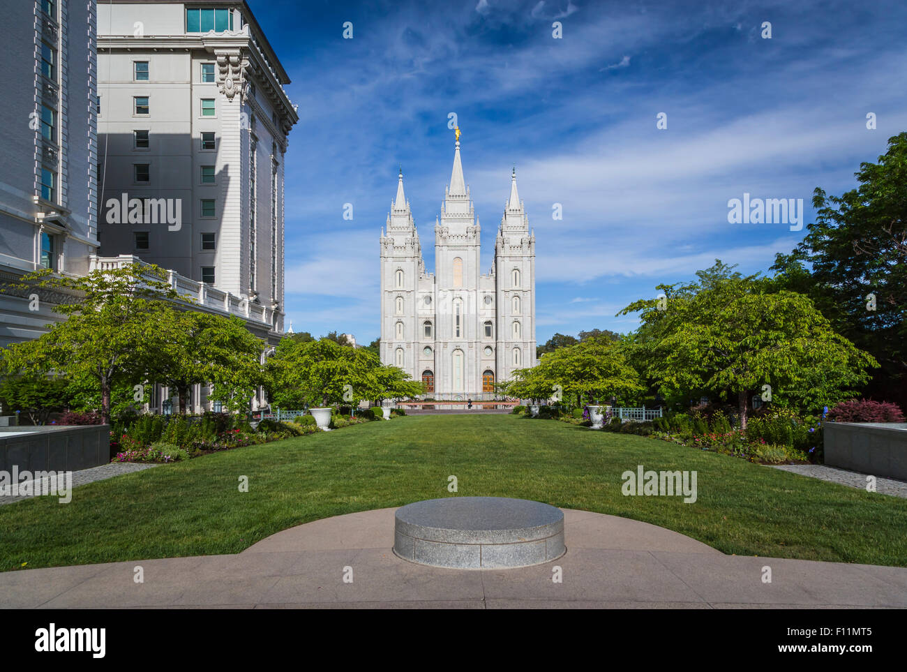 The Mormon Temple complex of buildings in salt Lake City, Utah, USA ...