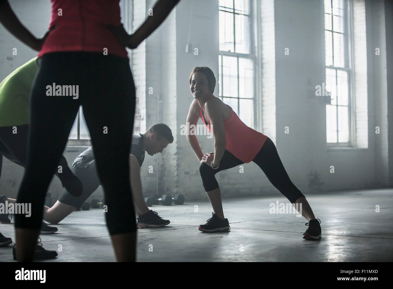 Happy group people stretching hands hi-res stock photography and images ...