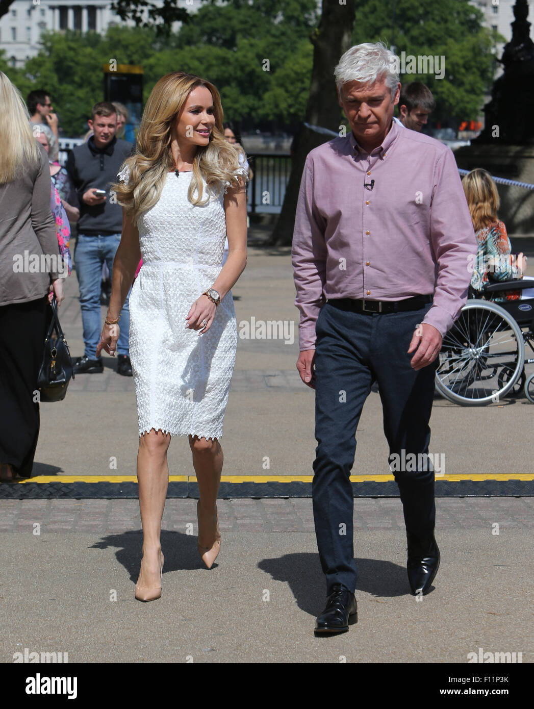 Amanda Holden and Philip Schofield filming on the Southbank Featuring ...