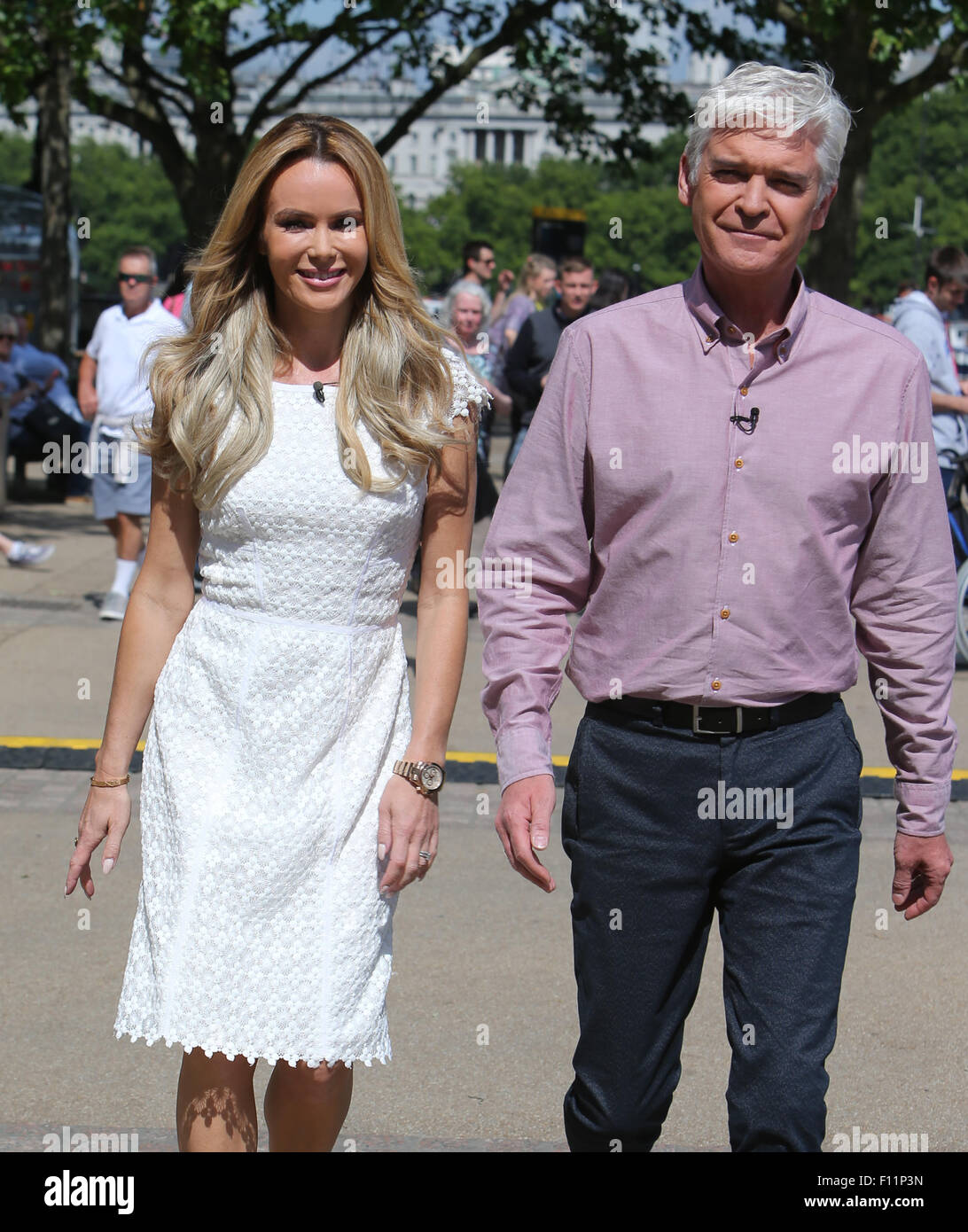 Amanda Holden and Philip Schofield filming on the Southbank Featuring ...
