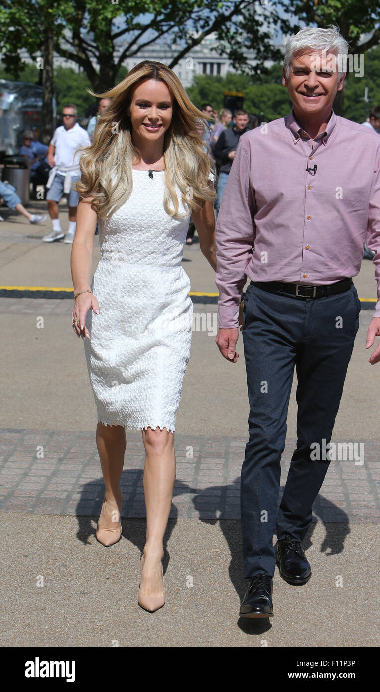 Amanda Holden and Philip Schofield filming on the Southbank Featuring ...