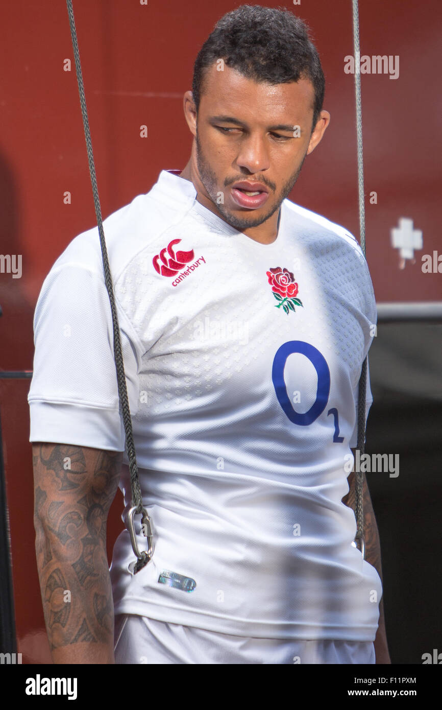 Rugby star Courtney Lawes filming an advert for 02 in London Featuring ...